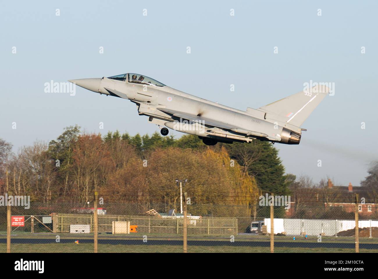 A Typhoon takes off from RAF Coningsby in Linconshire during a visit by ...