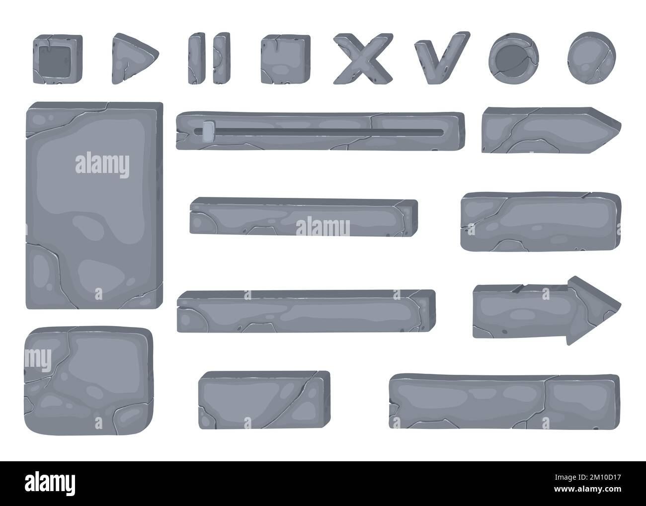 Stone plates, boards, banners for games. GUI design elements set. Rock ... Stone plates, boards, banners for games. GUI design elements set. Rock ...