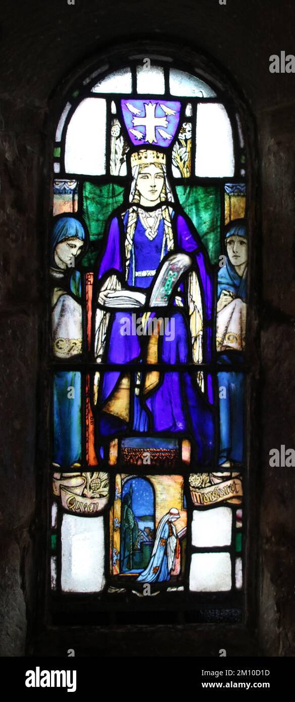 Stained glass window of Saint Margaret of Scotland in Edinburgh Castle ...