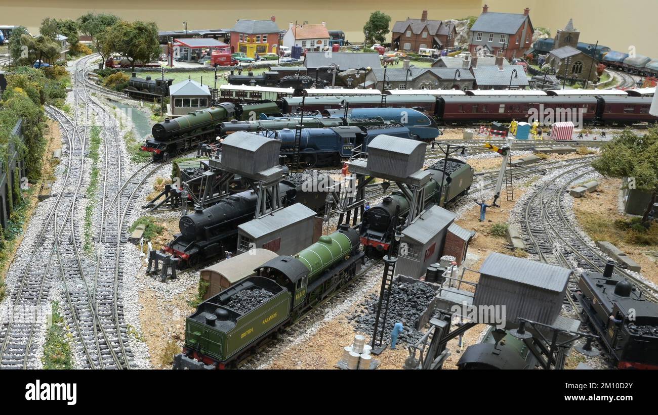 A very detailed model railway in OO scale in the UK Stock Photo - Alamy