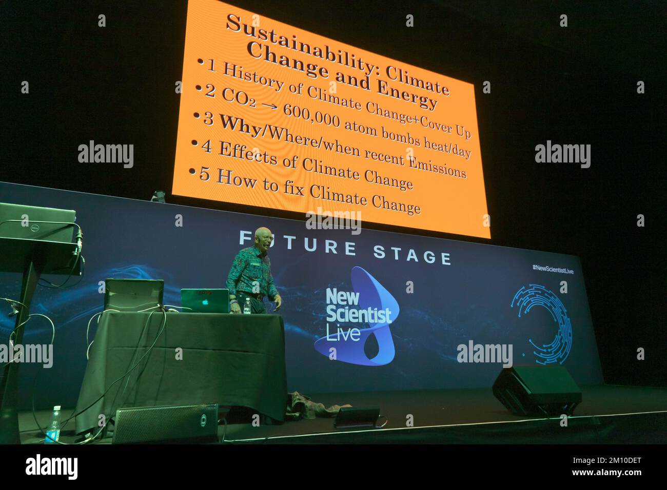 Dr Karl Kruszelnicki presenting "Dr Karl's science spectacular", on the Future Stage, during the ...