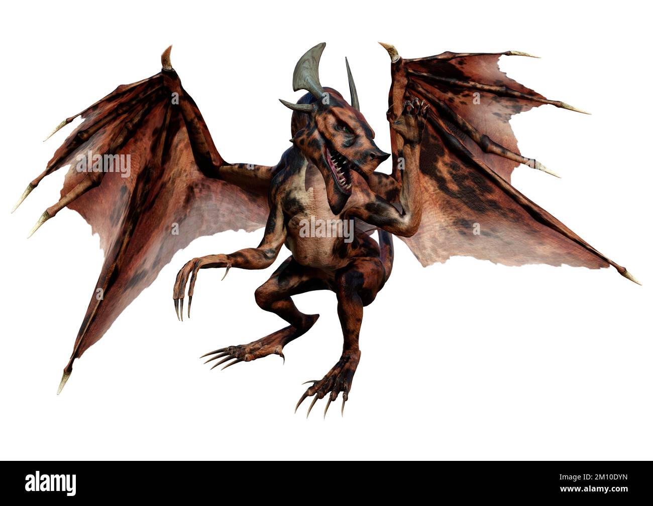 3D rendering of a fantasy dragon isolated on white background Stock ...