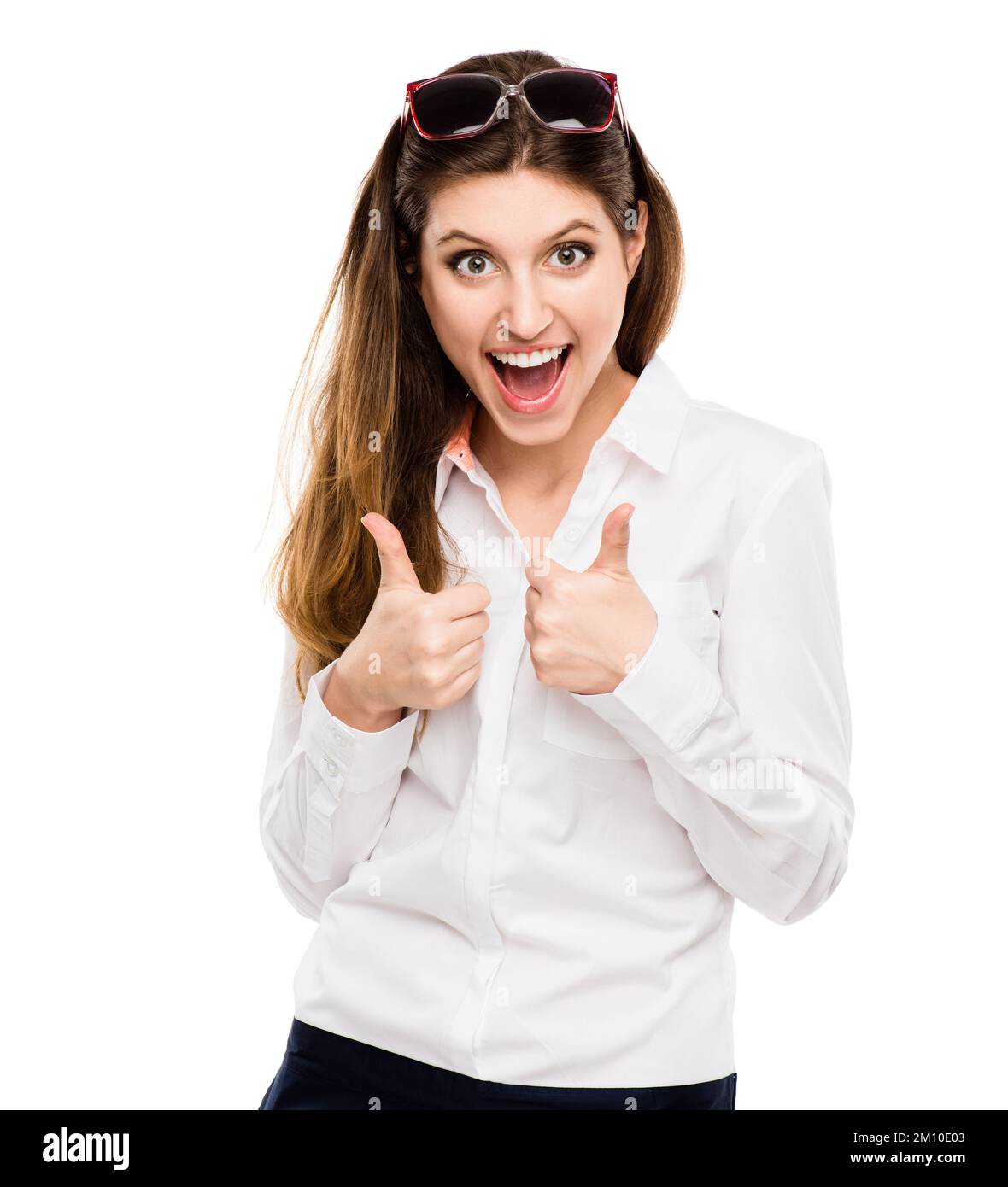 Youve totally upped your game. a young businesswoman giving the thumbs ...