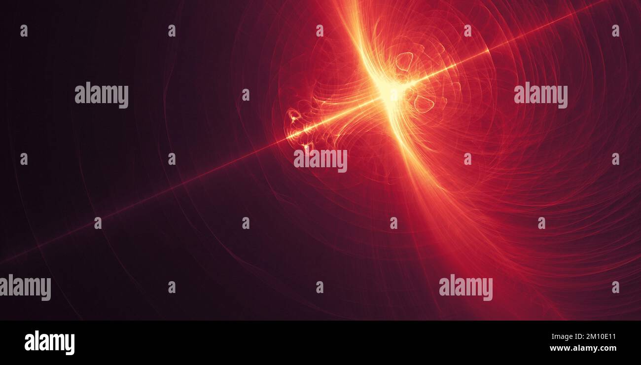 Glint cosmic rays. Neon wind lines. Detailed fractal graphics. Glow effect. Power energy. Rays ...