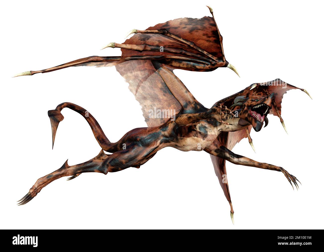 3D rendering of a fantasy dragon isolated on white background Stock ...