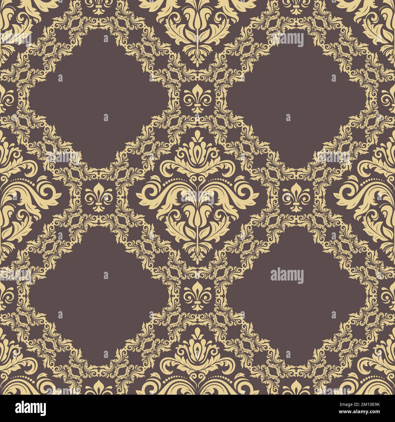 Classic seamless pattern. Damask orient golden ornament. Classic ...