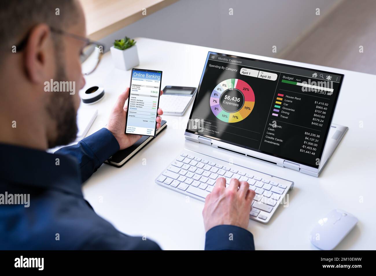 Money Planning Budget Tracker App On Laptop Stock Photo - Alamy