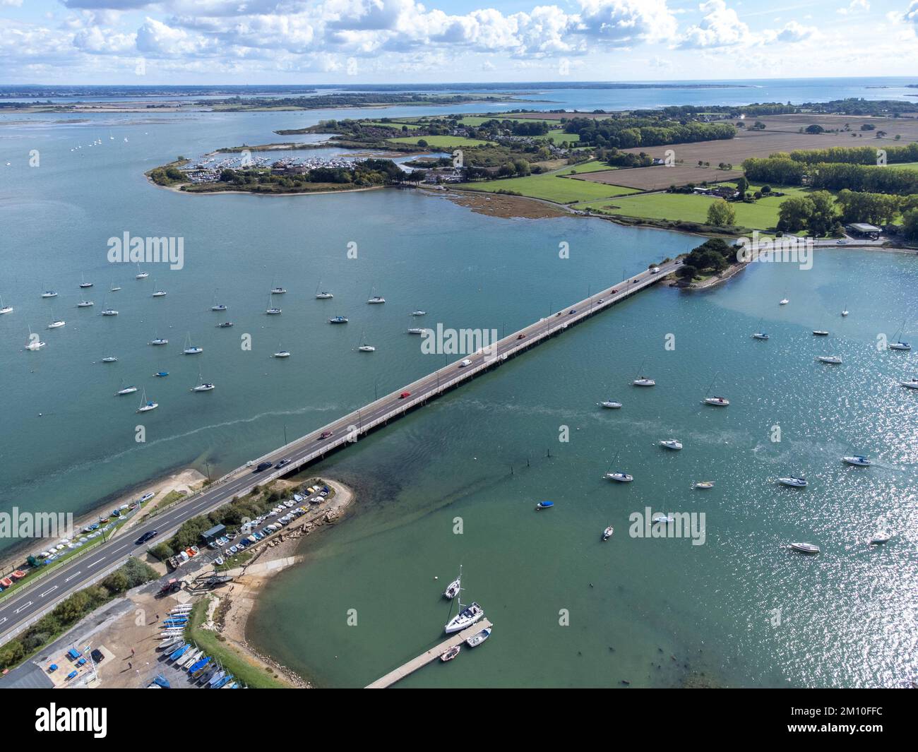 Aerial view of Langstone Bridge and harbour Stock Photo - Alamy