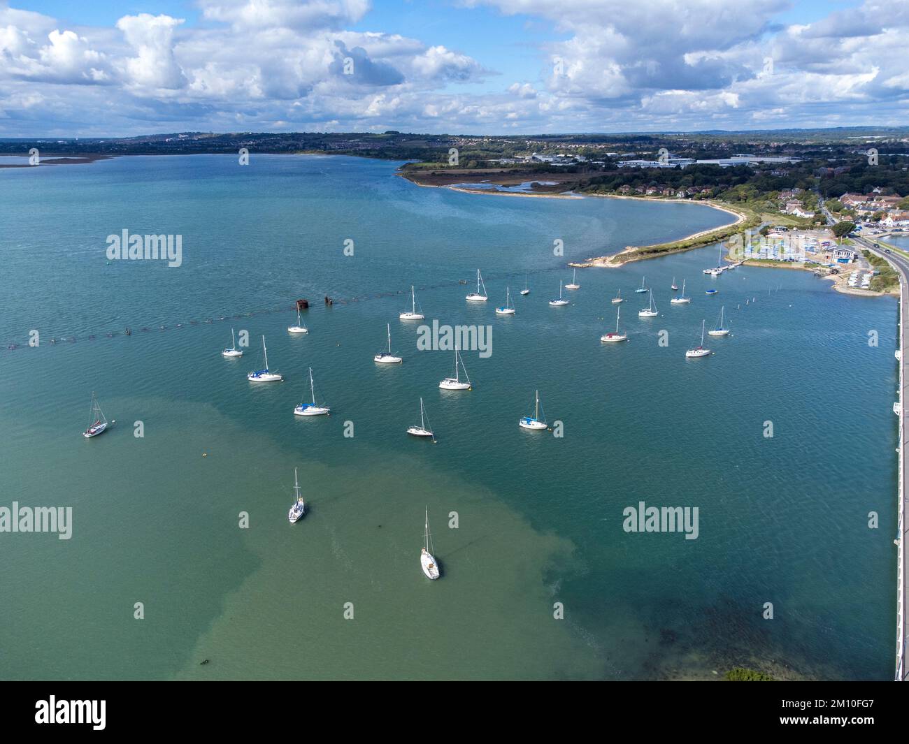 Aerial view of Langstone Bridge and harbour Stock Photo - Alamy