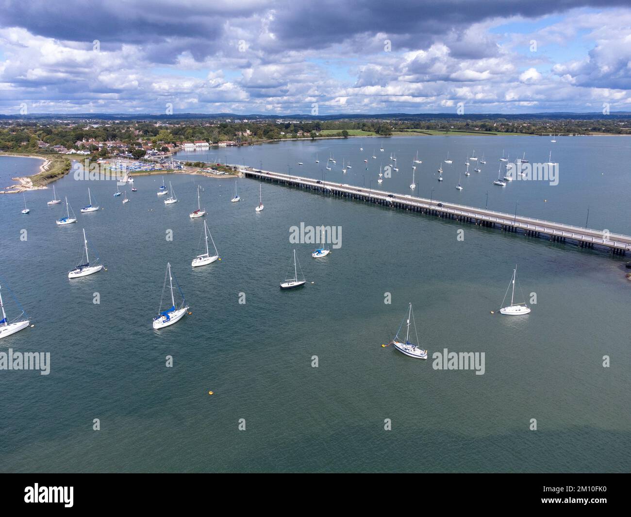 Aerial view of Langstone Bridge and harbour Stock Photo - Alamy