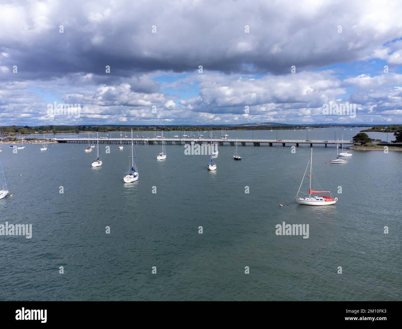 Aerial view of Langstone Bridge and harbour Stock Photo - Alamy