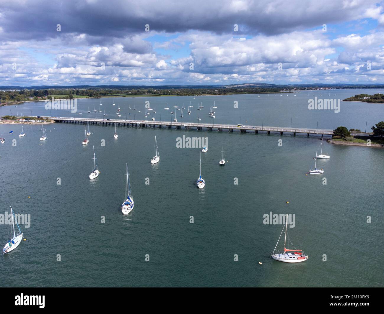 Aerial view of Langstone Bridge and harbour Stock Photo - Alamy