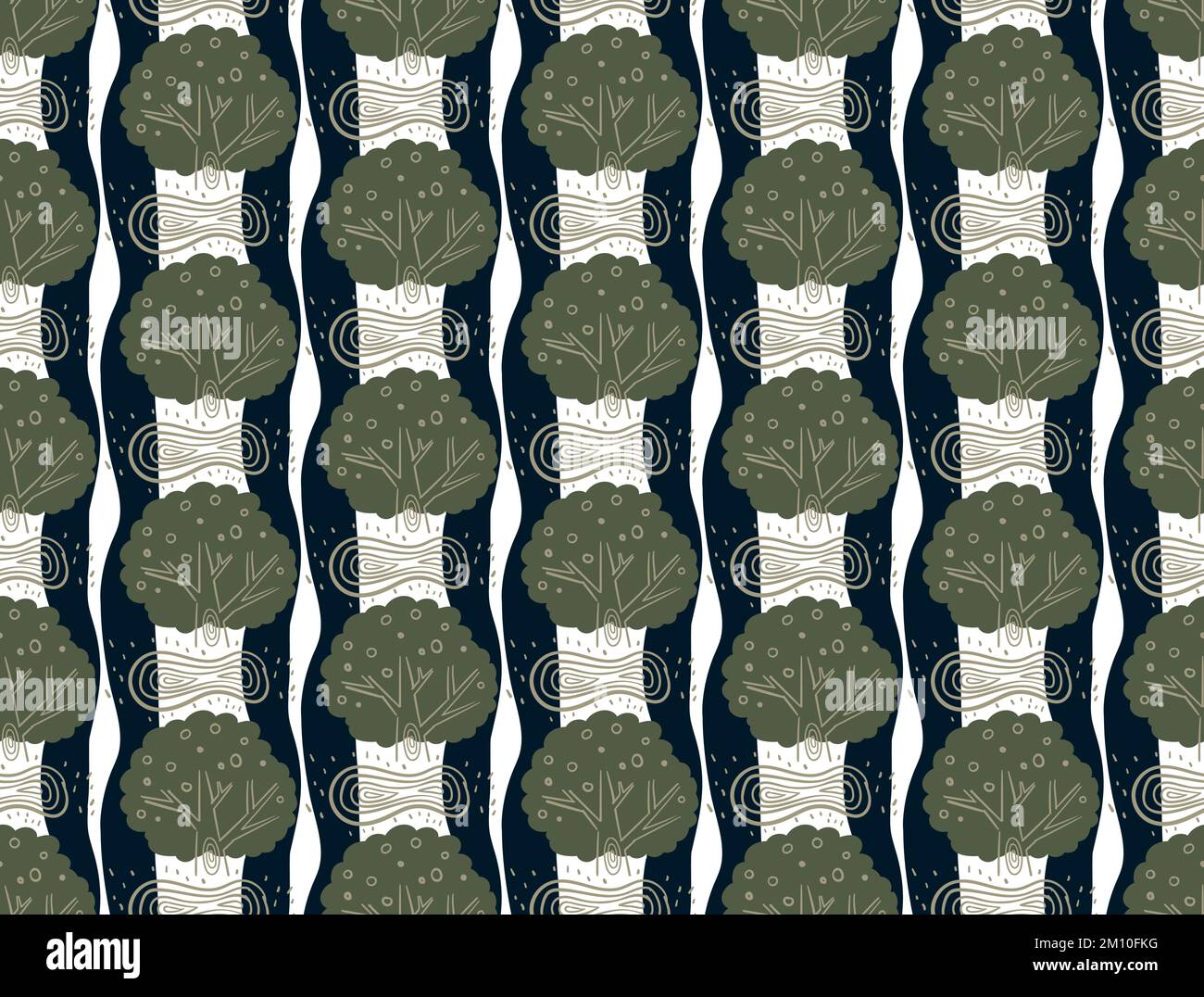 Seamless pattern, forest theme, minimalist vector sketch Stock Vector ...