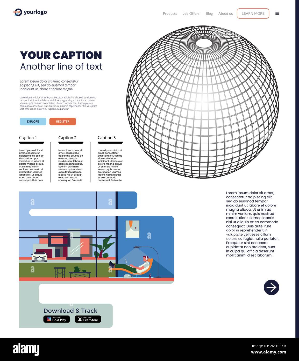 Business landing page, UI UX design, general topic Stock Vector Image ...