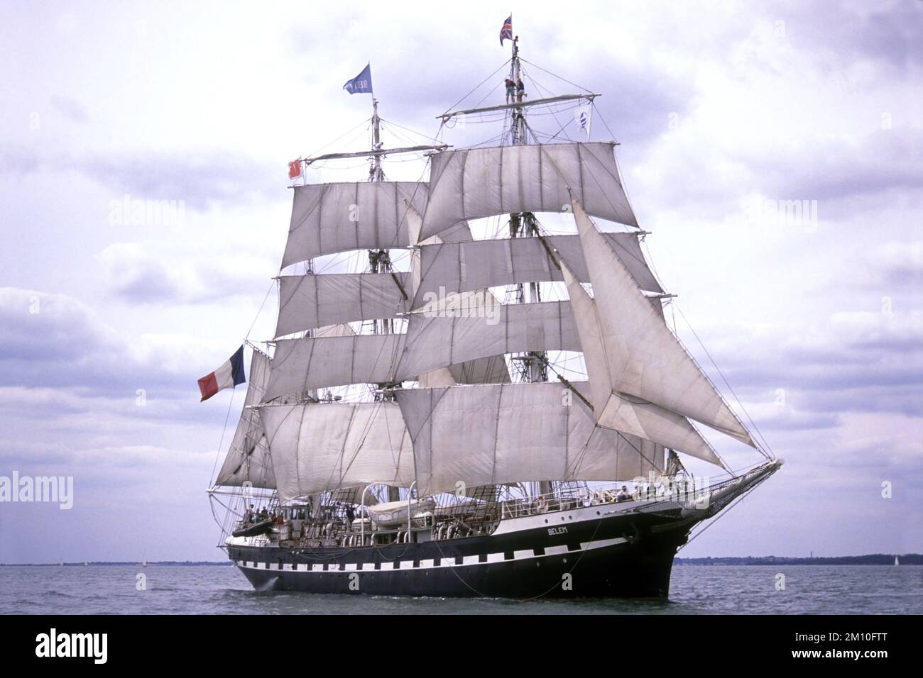 French barque Belem in the Solent, 1991 Stock Photo - Alamy