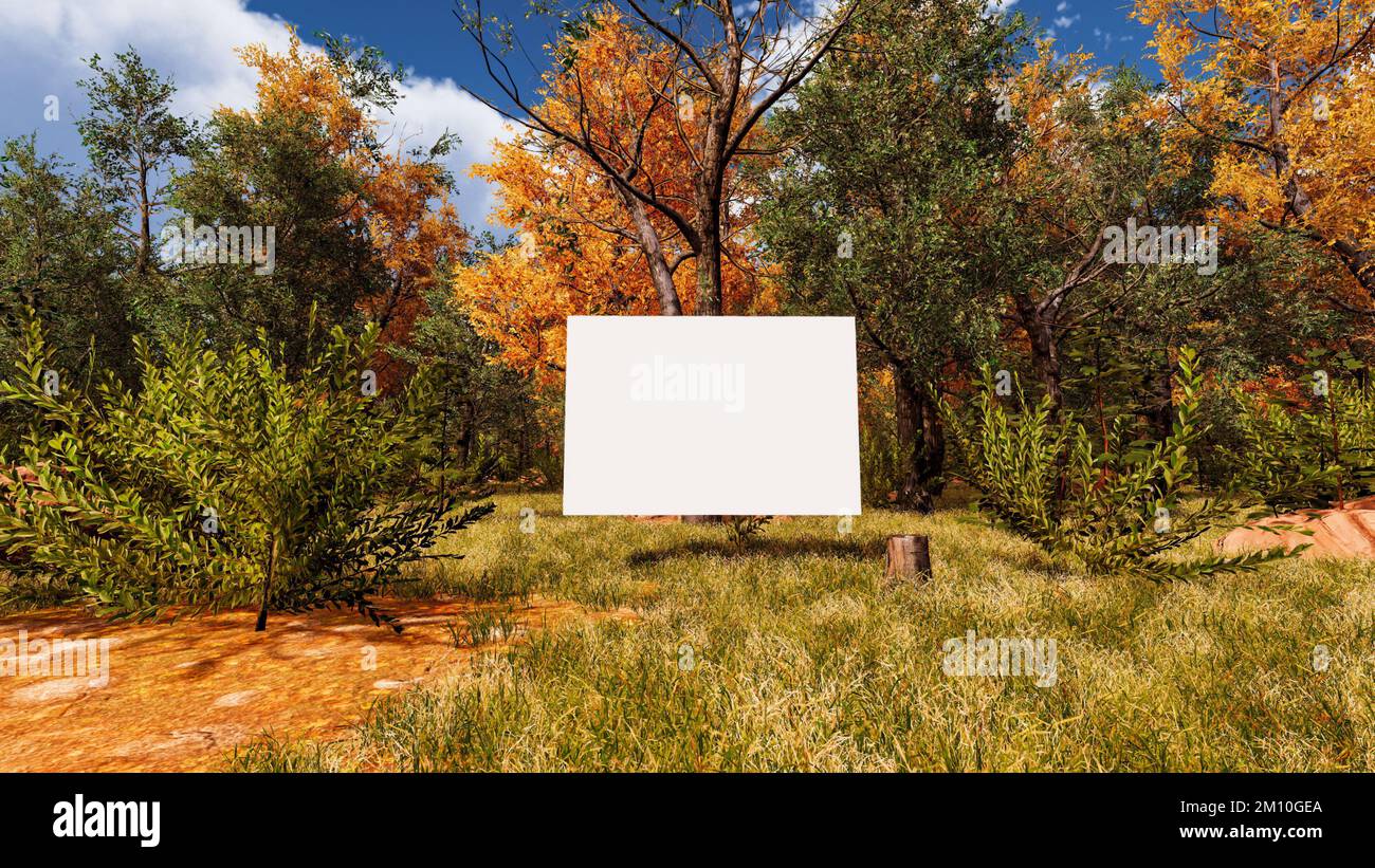 3D render mock up with environmental background canva Stock Photo - Alamy