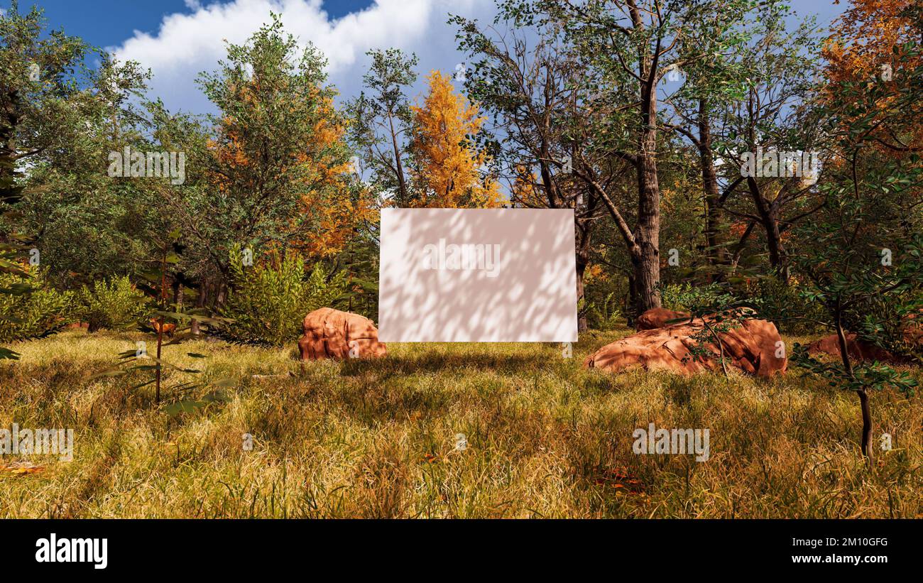 3D render mock up with environmental background canva Stock Photo - Alamy