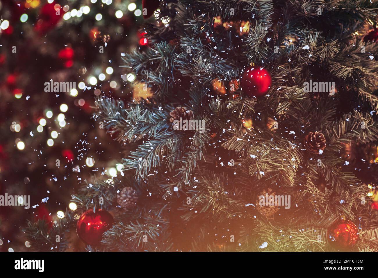 Decorated christmas trees background hi-res stock photography and ...