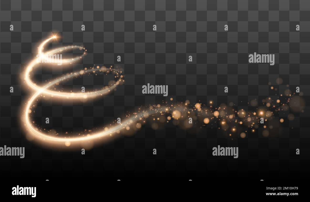 Glowing Christmas Star with Stardust Trail in the Shape of Christmas ...