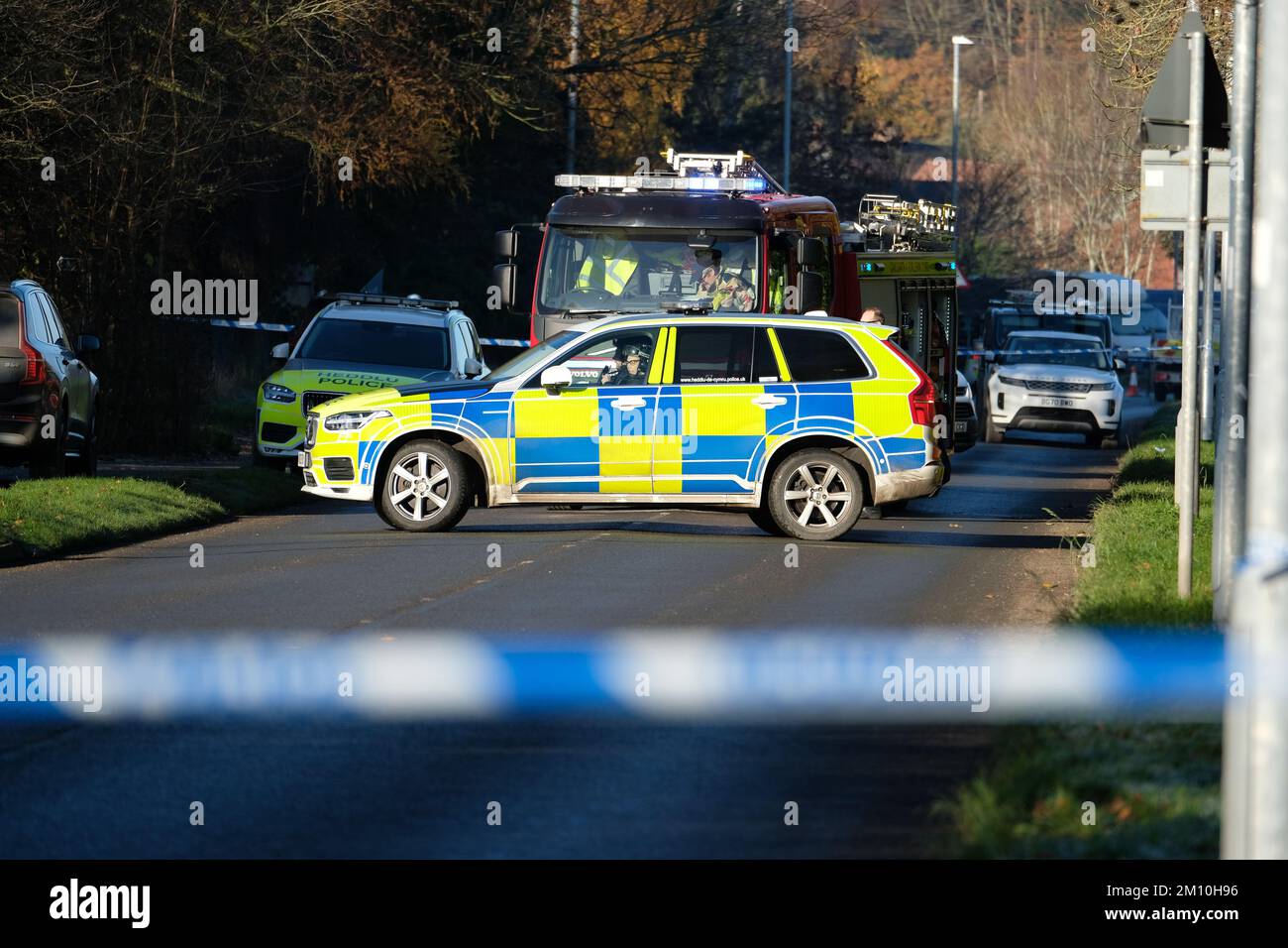 Presteigne, Powys, Wales – Friday 9th December 2022 – Police and Fire ...