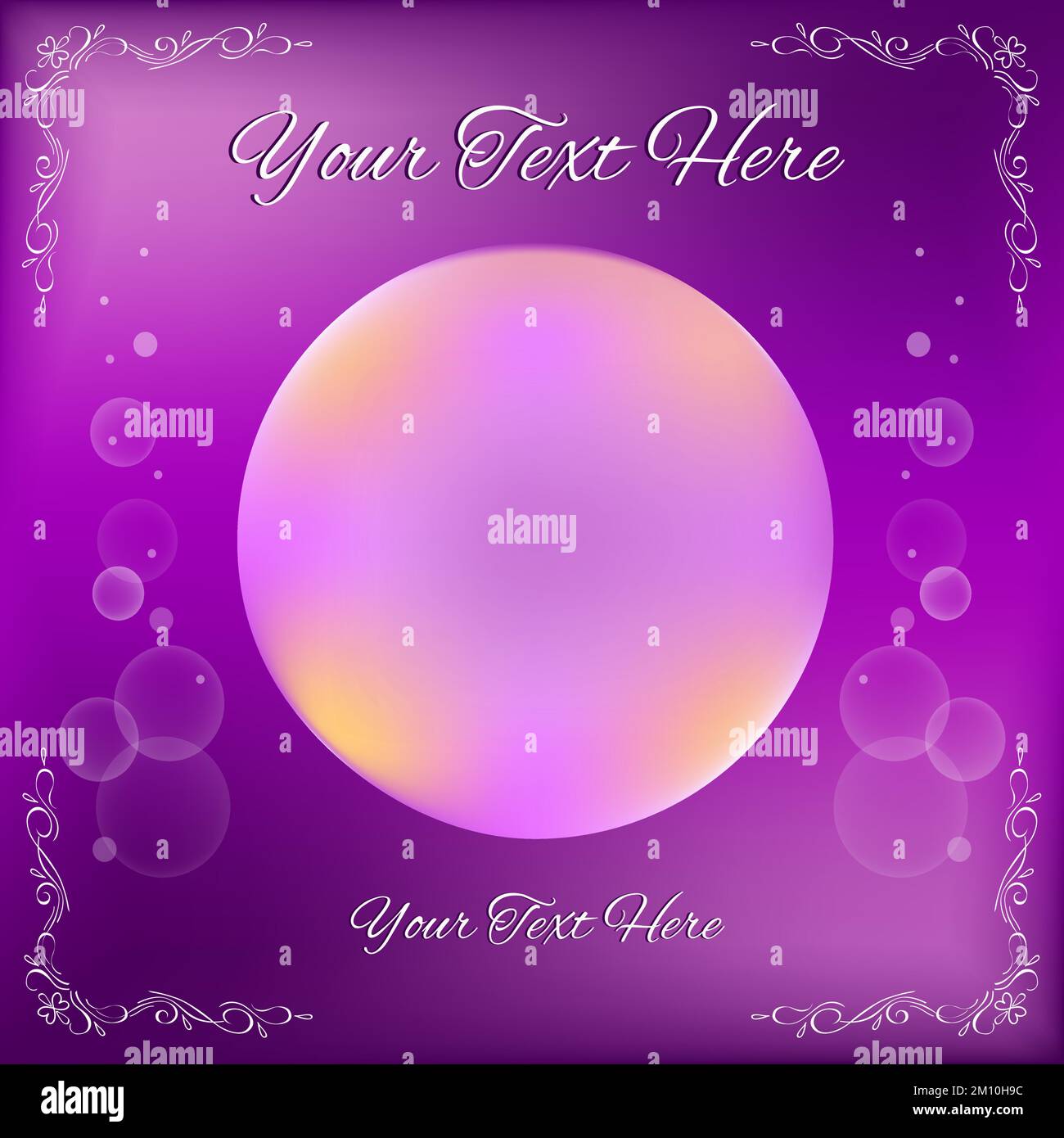Shiny purple background abstract gradient bubble template, round, hand ...