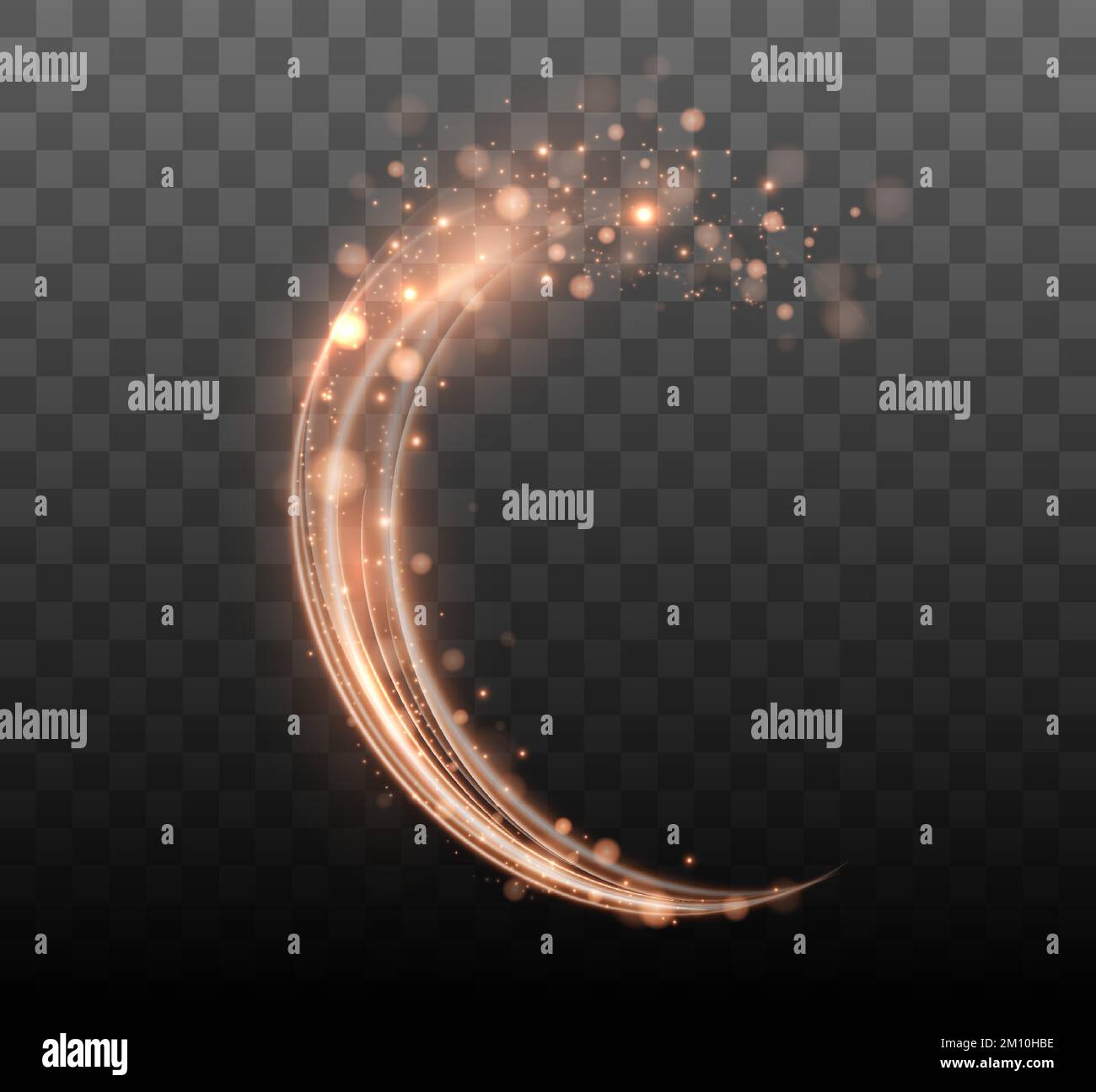Glowing circle lines. Magic shining circles. Vector golden light effect ...