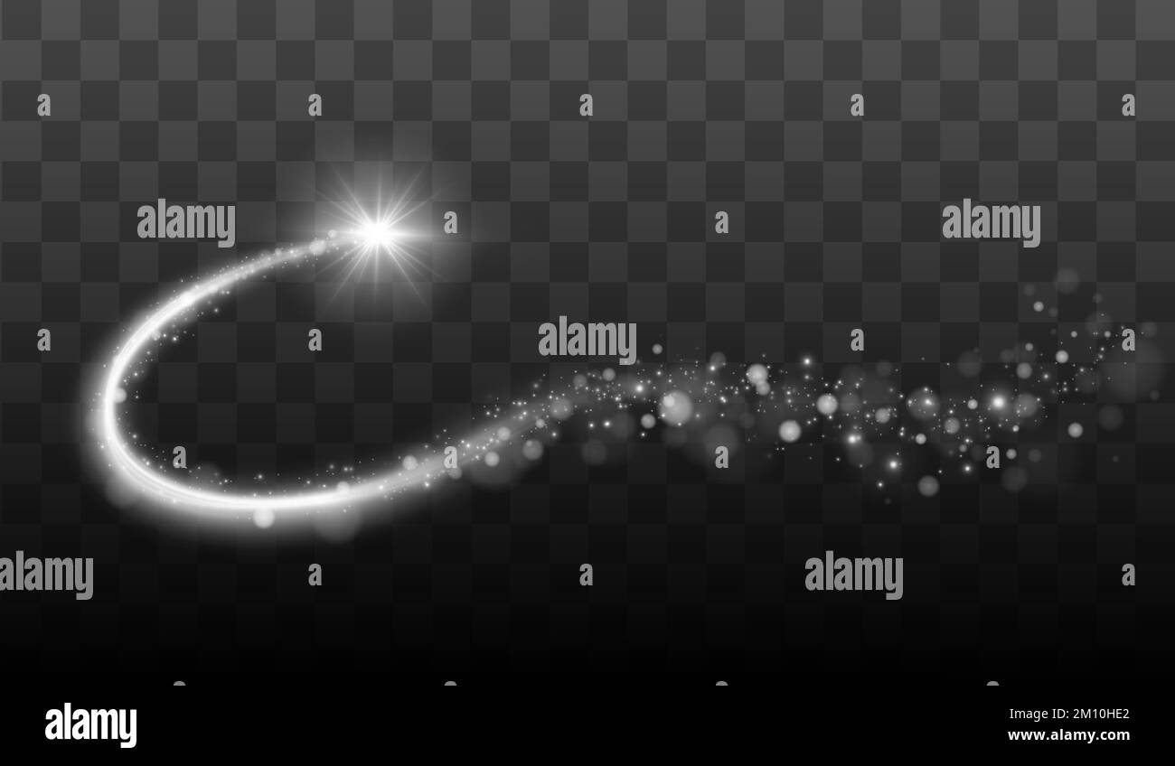 Glowing Christmas Star with Stardust Trail. Vector illustration Stock ...