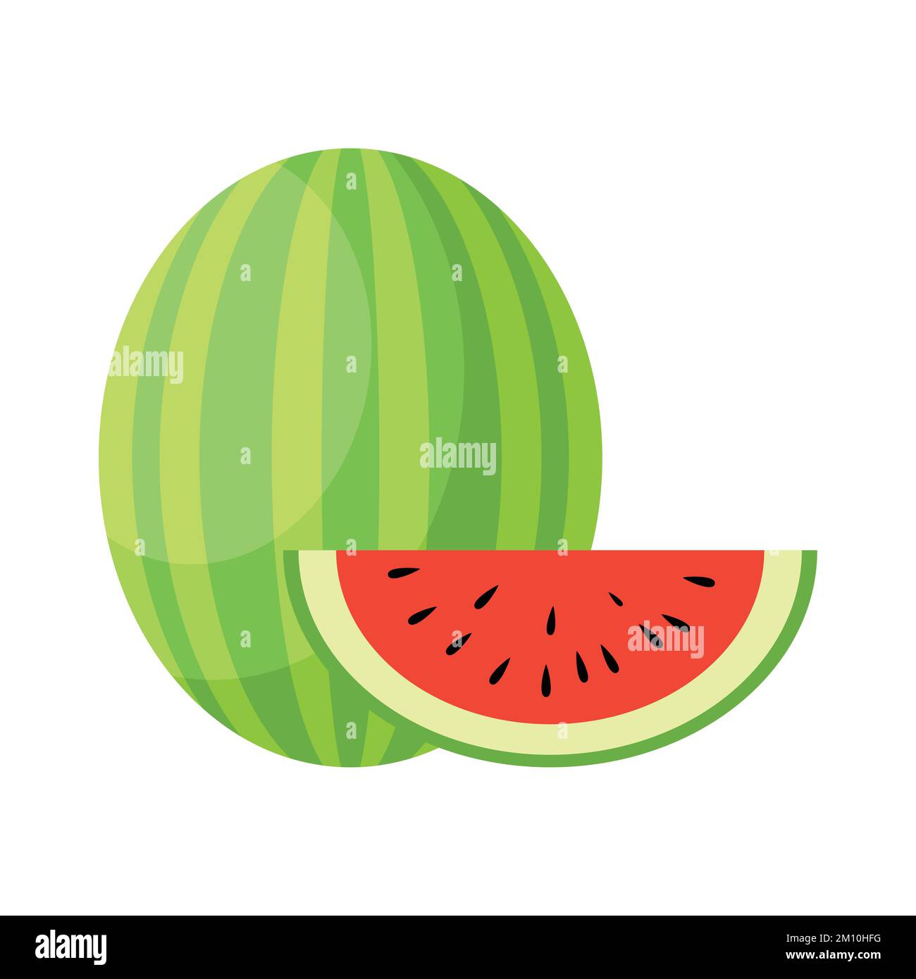 Watermelon Flat design clip art vector illustration isolated on a white ...