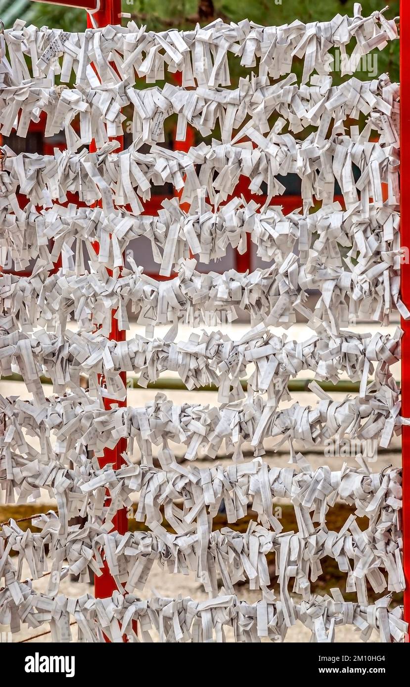 Closeup of japanese prayer Notes at a Shinto Temple in Okinawa, Japan ...