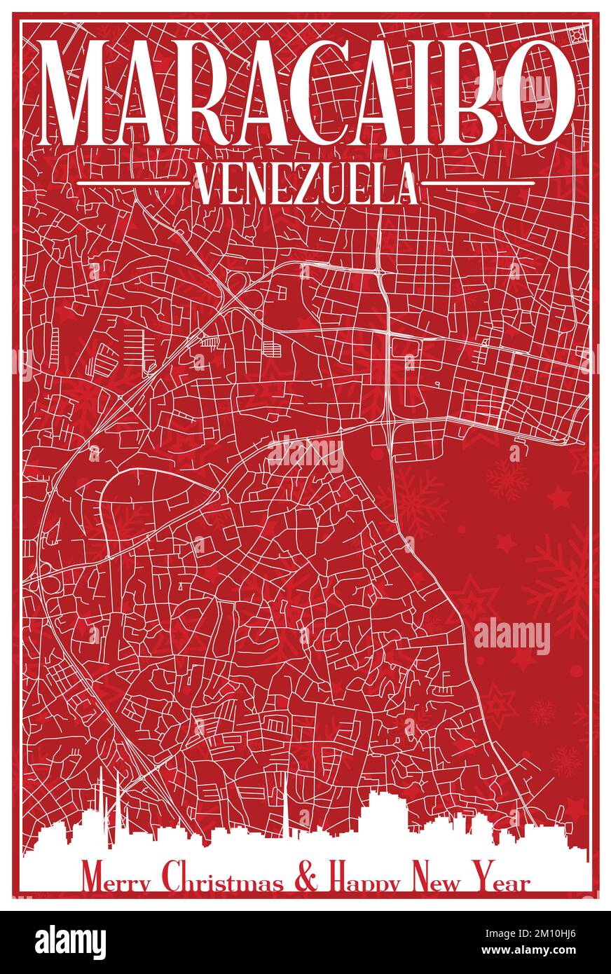 Christmas postcard of the downtown MARACAIBO, VENEZUELA Stock Vector ...