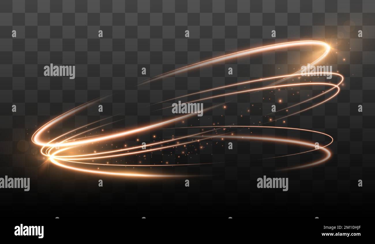 Glowing circle lines. Magic shining circles. Vector golden light effect ...