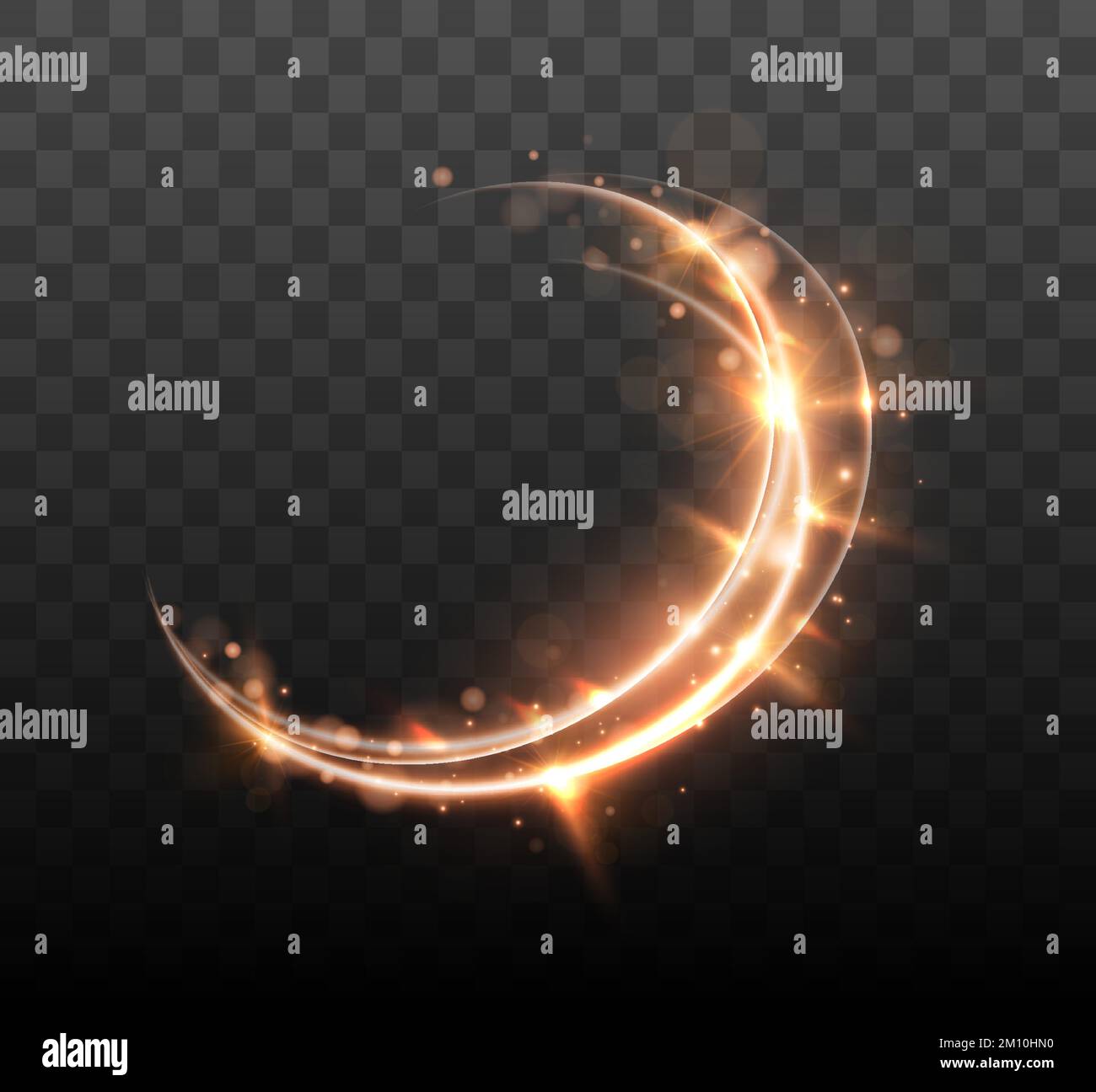 Glowing circle lines. Magic shining circles. Vector golden light effect ...