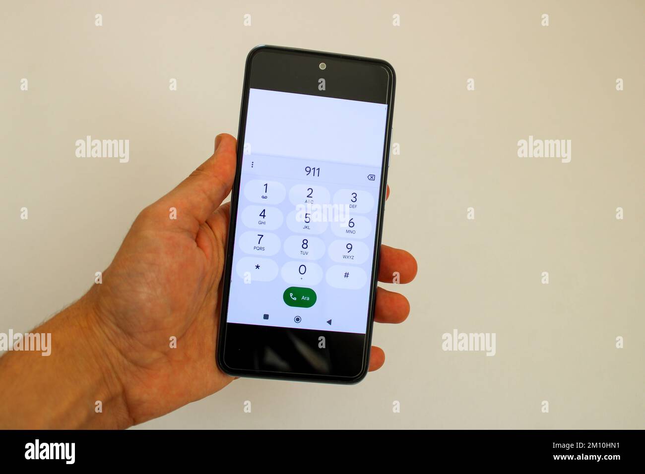 man calling 911 for an emergency, emergency call concept. A helping ...