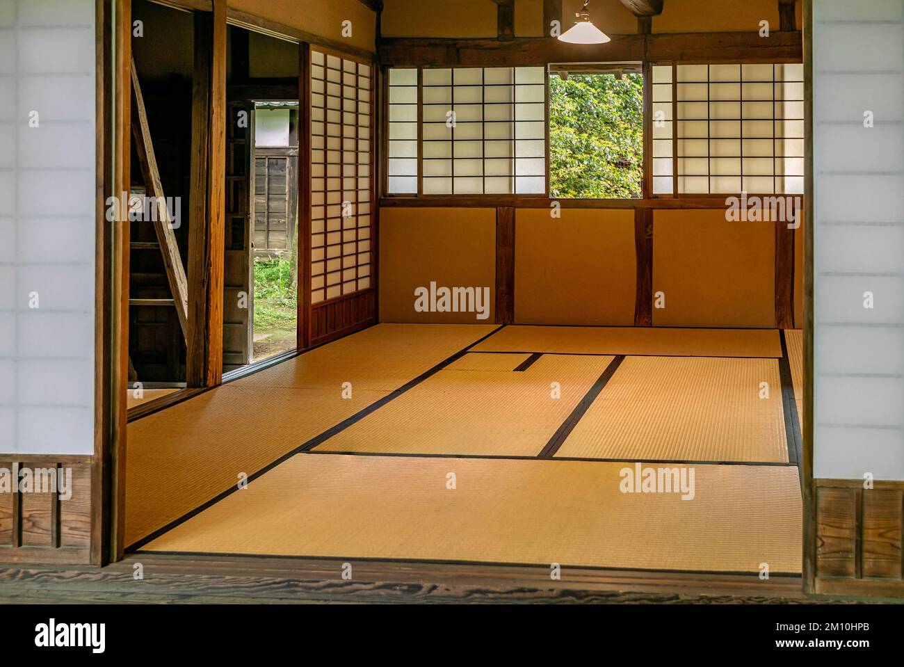 Tatami room of the ancient japanese Emukai House at Nihon Minkaen Folk ...