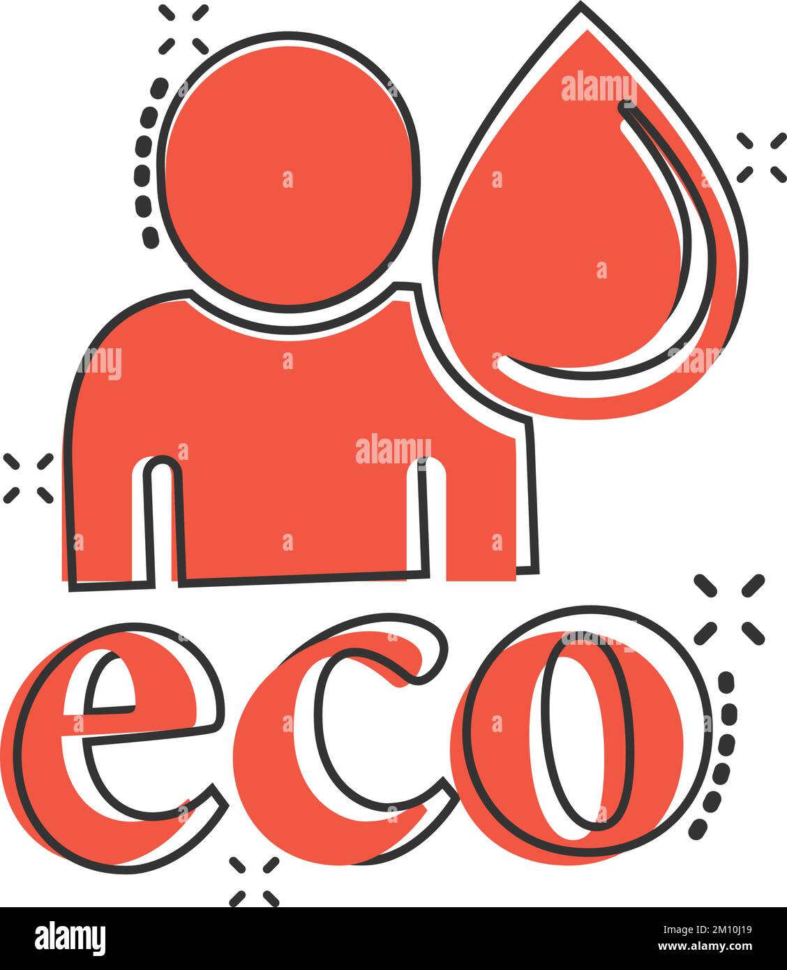 People healthy life icon in comic style. Water drop cartoon vector ...