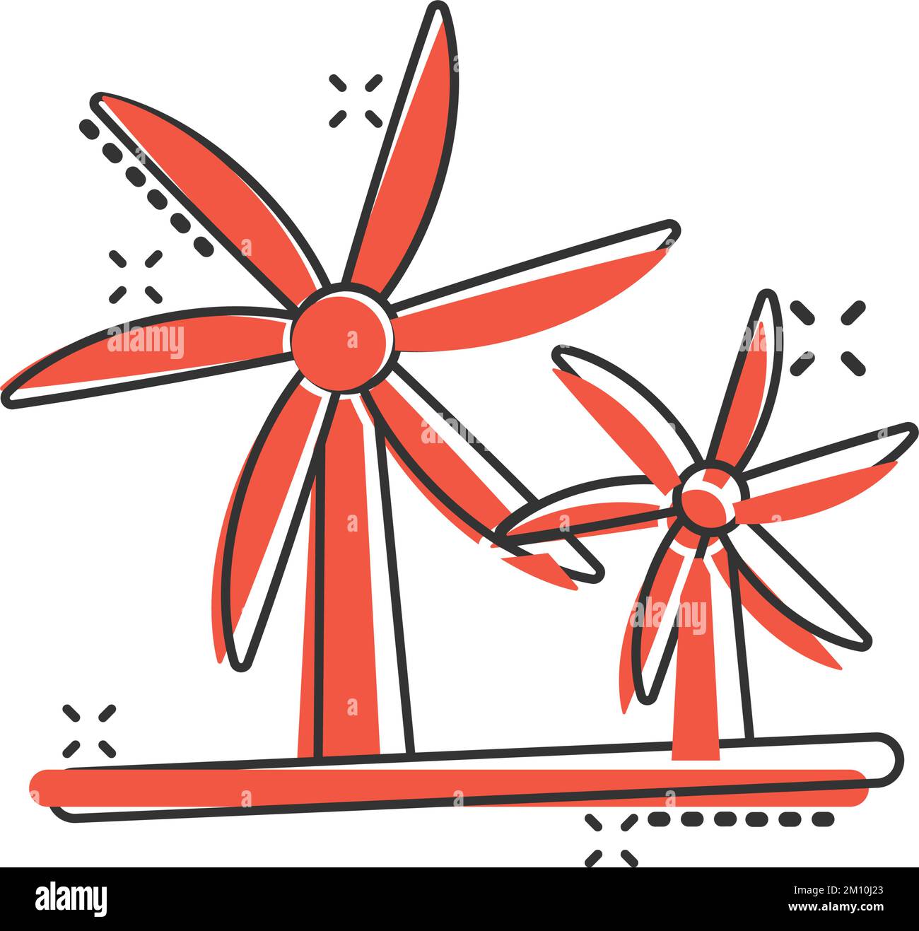 Wind power plant icon in comic style. Turbine cartoon vector ...
