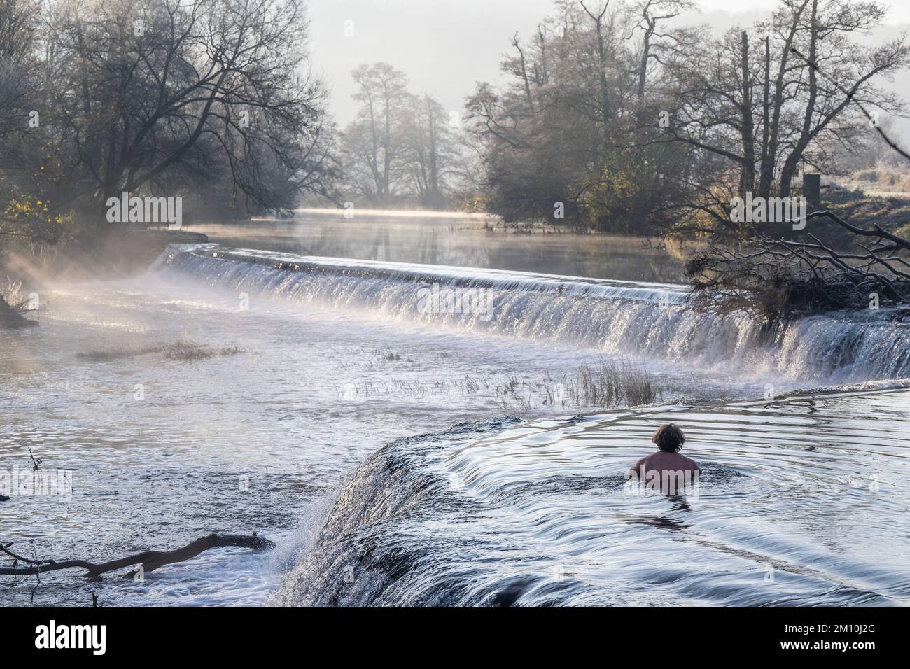 09.12.22. WEATHER SOMERSET. Steven Lake from Bath braves the water in ...