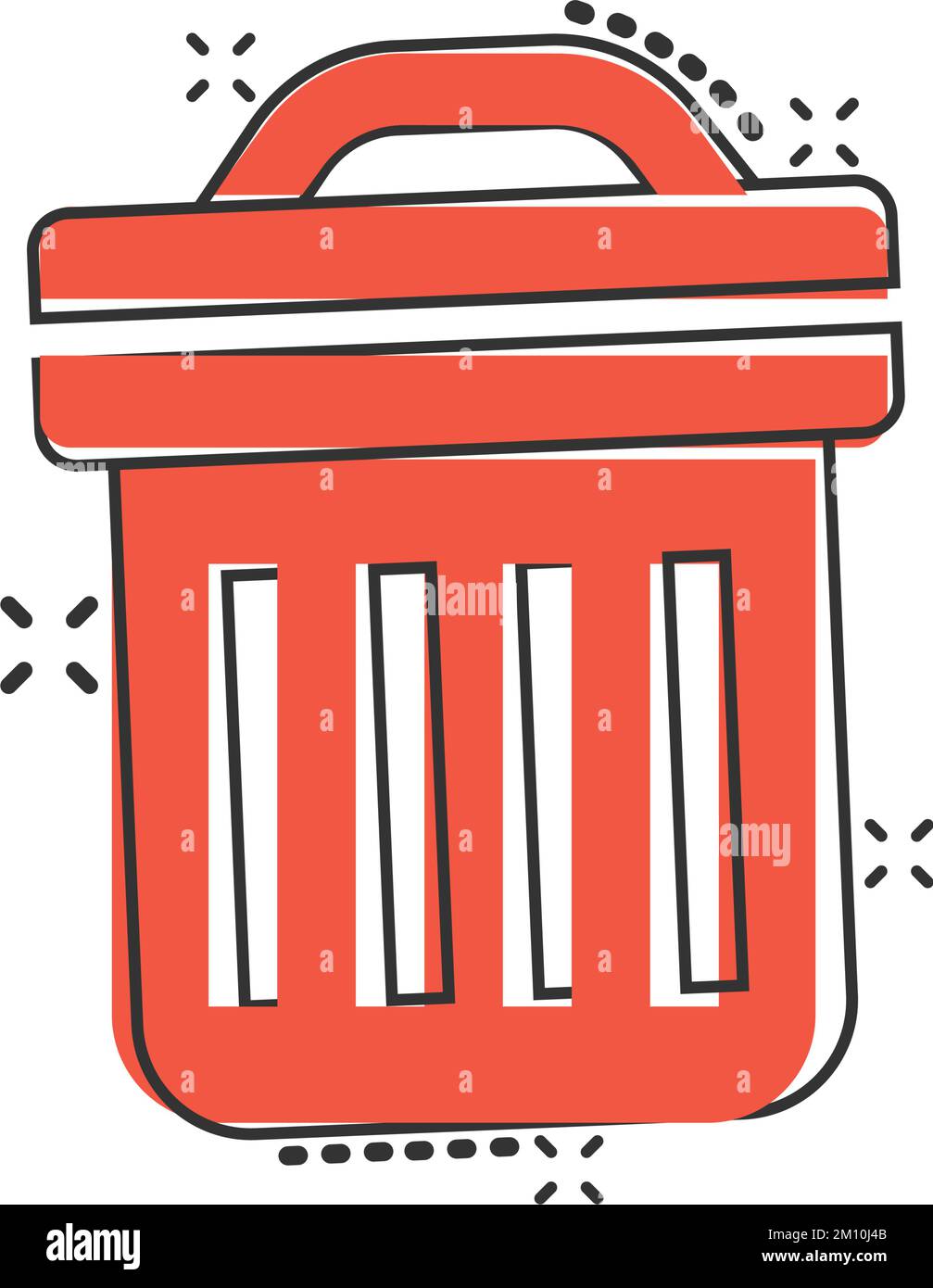 Garbage bin icon in comic style. Recycle cartoon vector illustration on ...