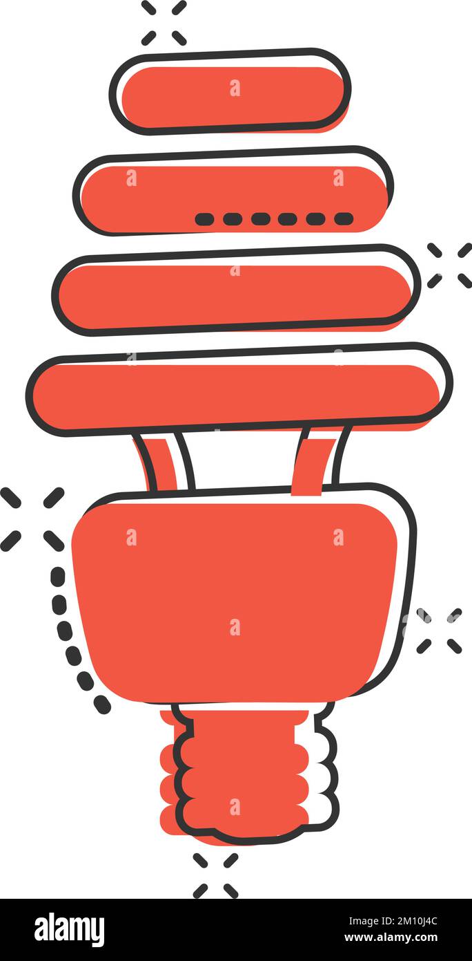 Light bulb icon in comic style. Lightbulb cartoon vector illustration ...