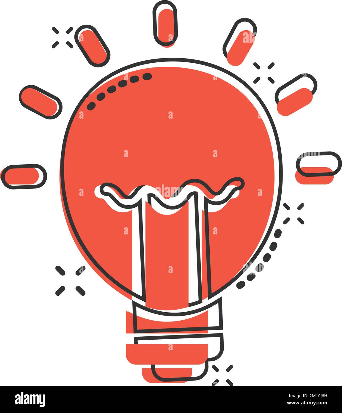 Light bulb icon in comic style. Lightbulb cartoon vector illustration ...