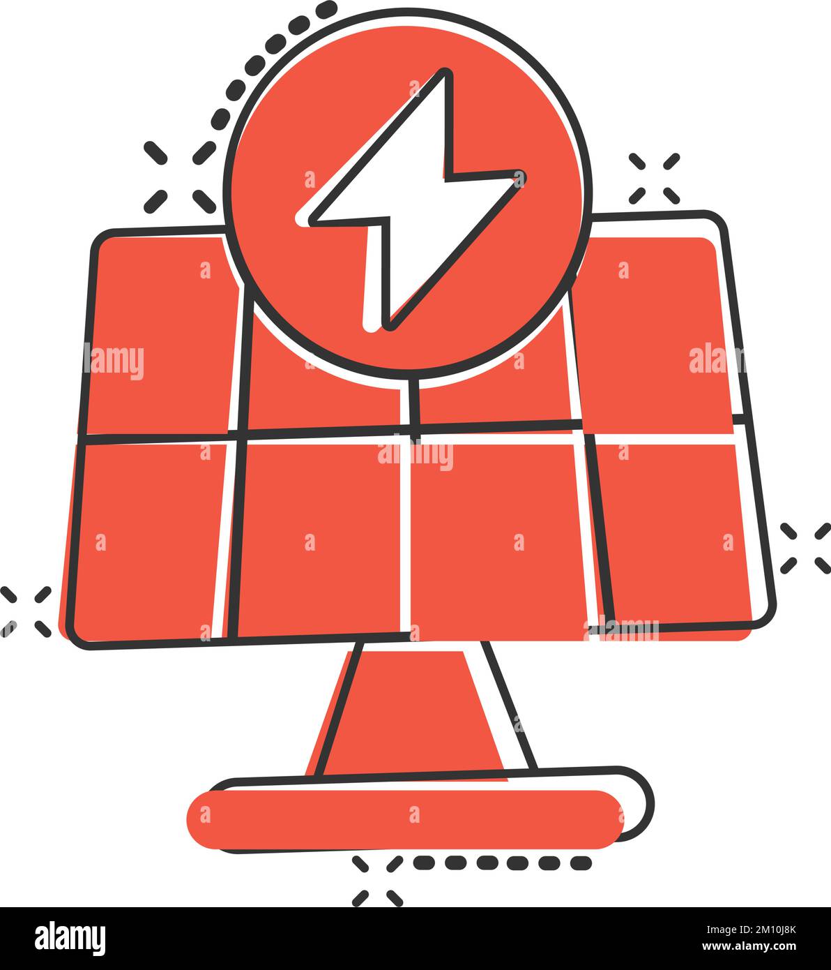 Solar panel icon in comic style. Ecology energy cartoon vector ...