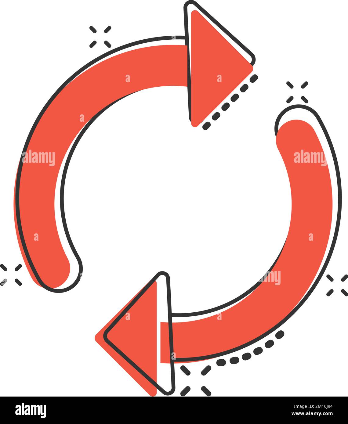 Recycle icon in comic style. Reuse cartoon vector illustration on white ...
