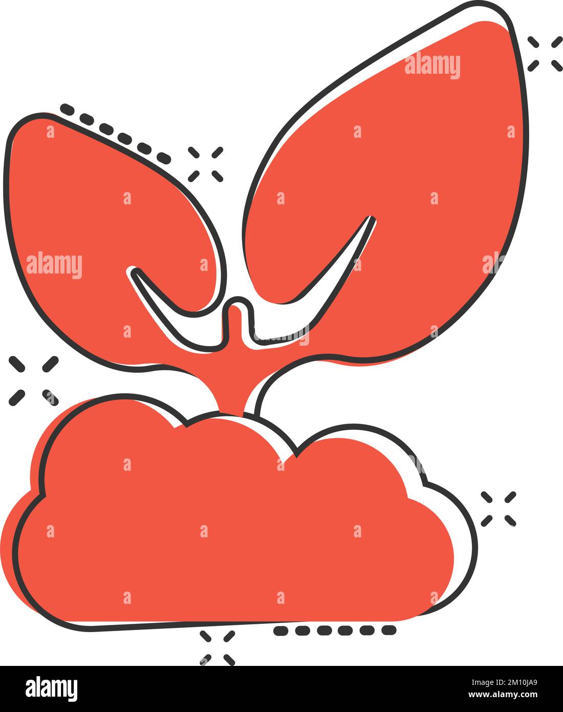 Leaf icon in comic style. Plant cartoon vector illustration on white ...