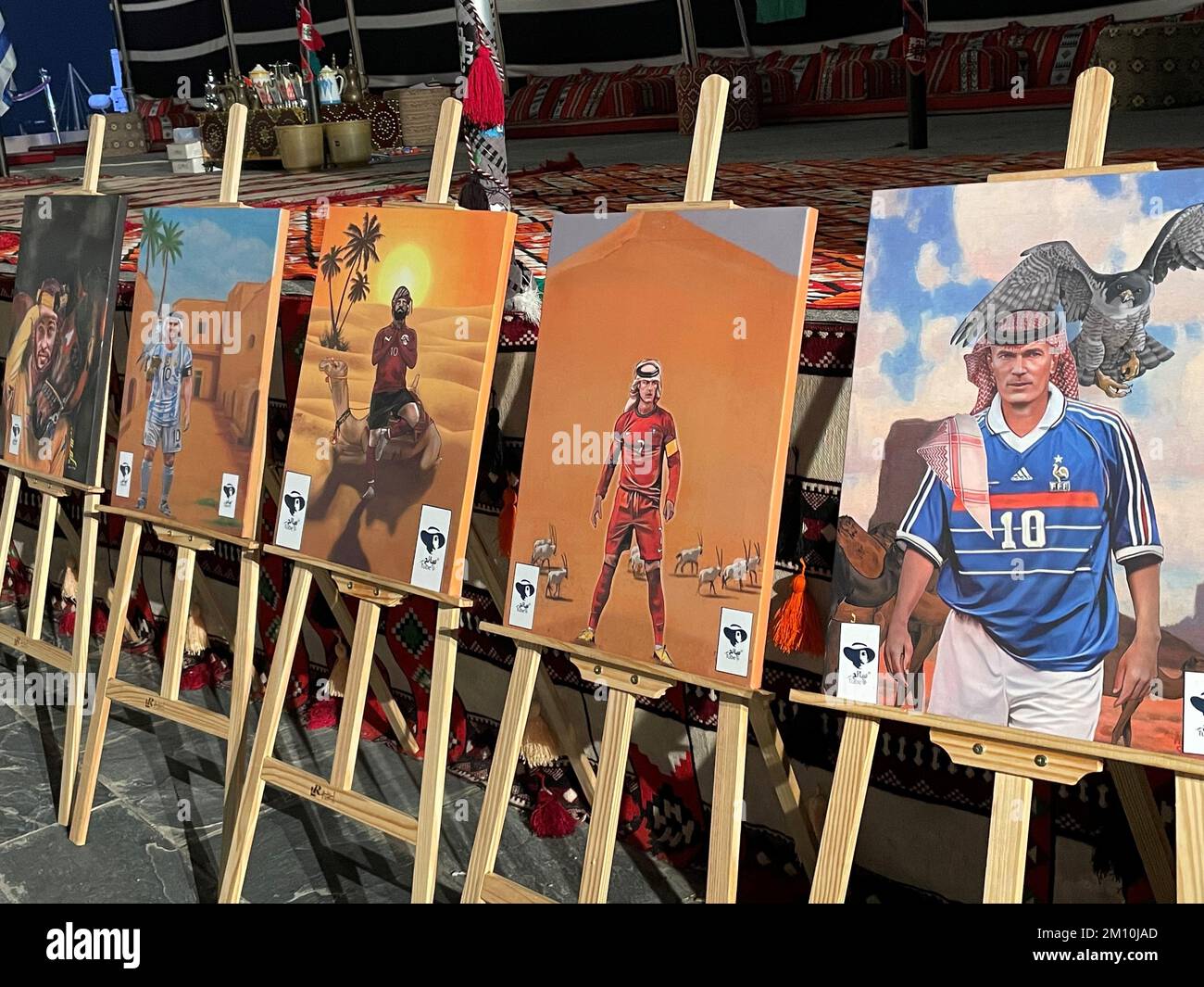 World Cup artwork on display in the Katara Cultural Village in Doha ...
