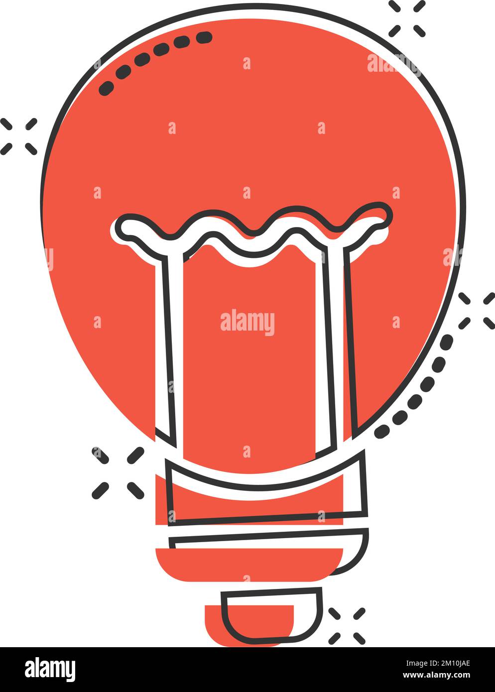 Light bulb icon in comic style. Lightbulb cartoon vector illustration ...