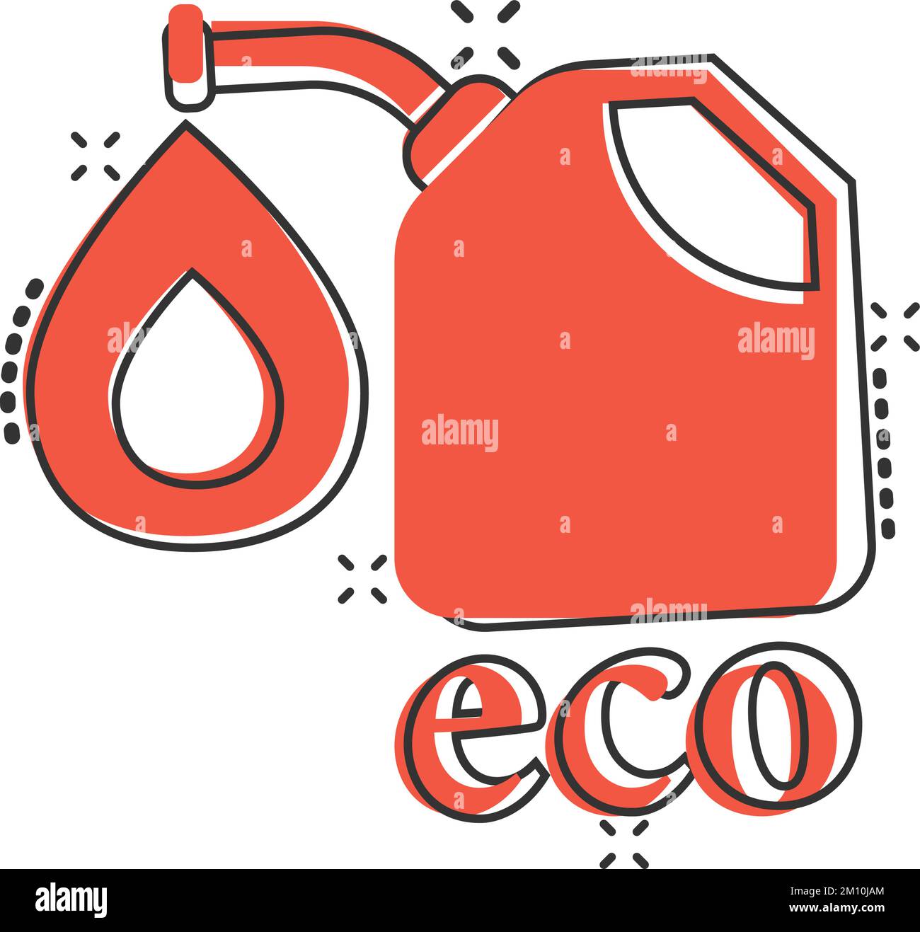 Gasoline canister icon in comic style. Petrol can cartoon vector ...