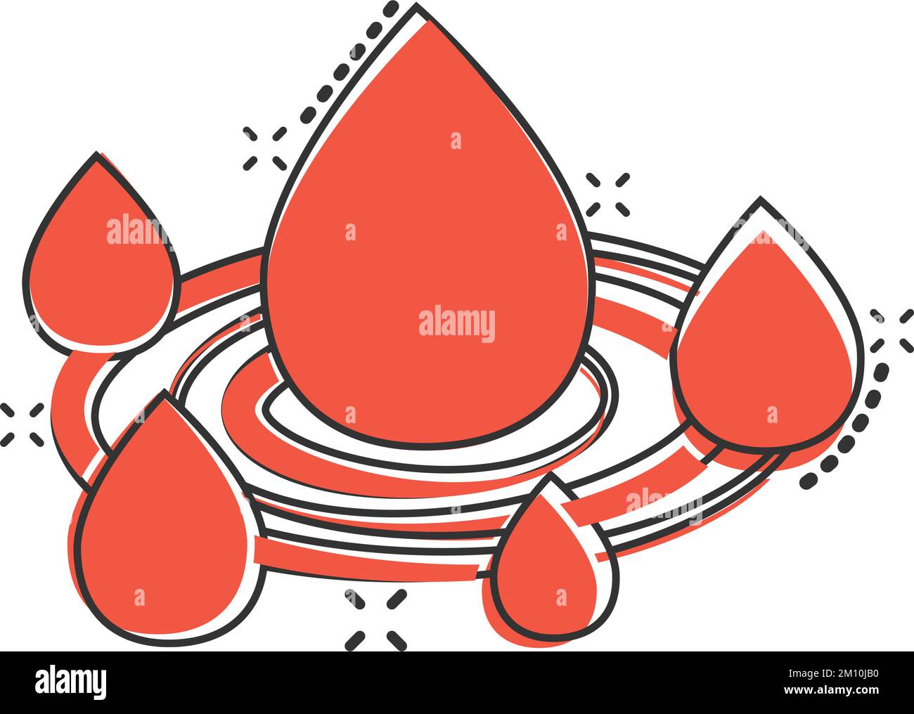 Water drop icon in comic style. Blob cartoon vector illustration on ...