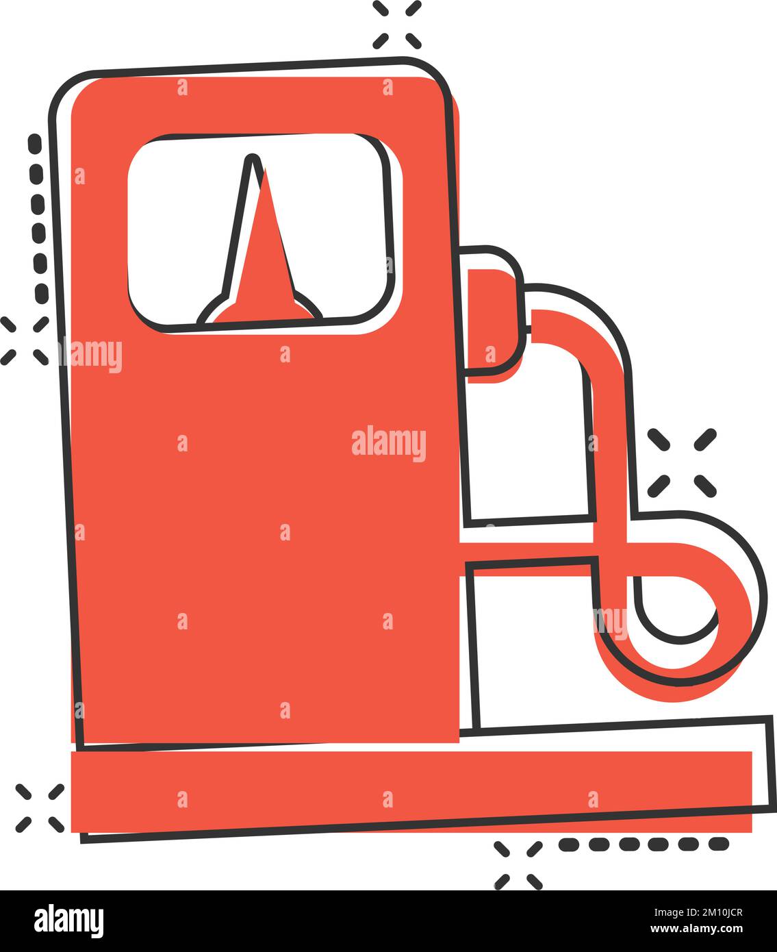 Fuel pump icon in comic style. Gas station cartoon sign vector ...