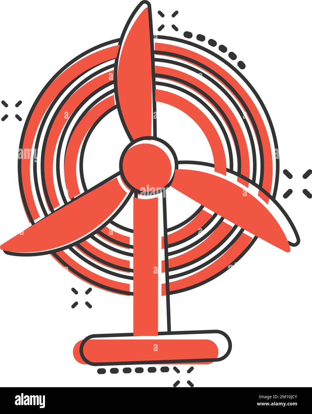 Wind power plant icon in comic style. Turbine cartoon vector ...