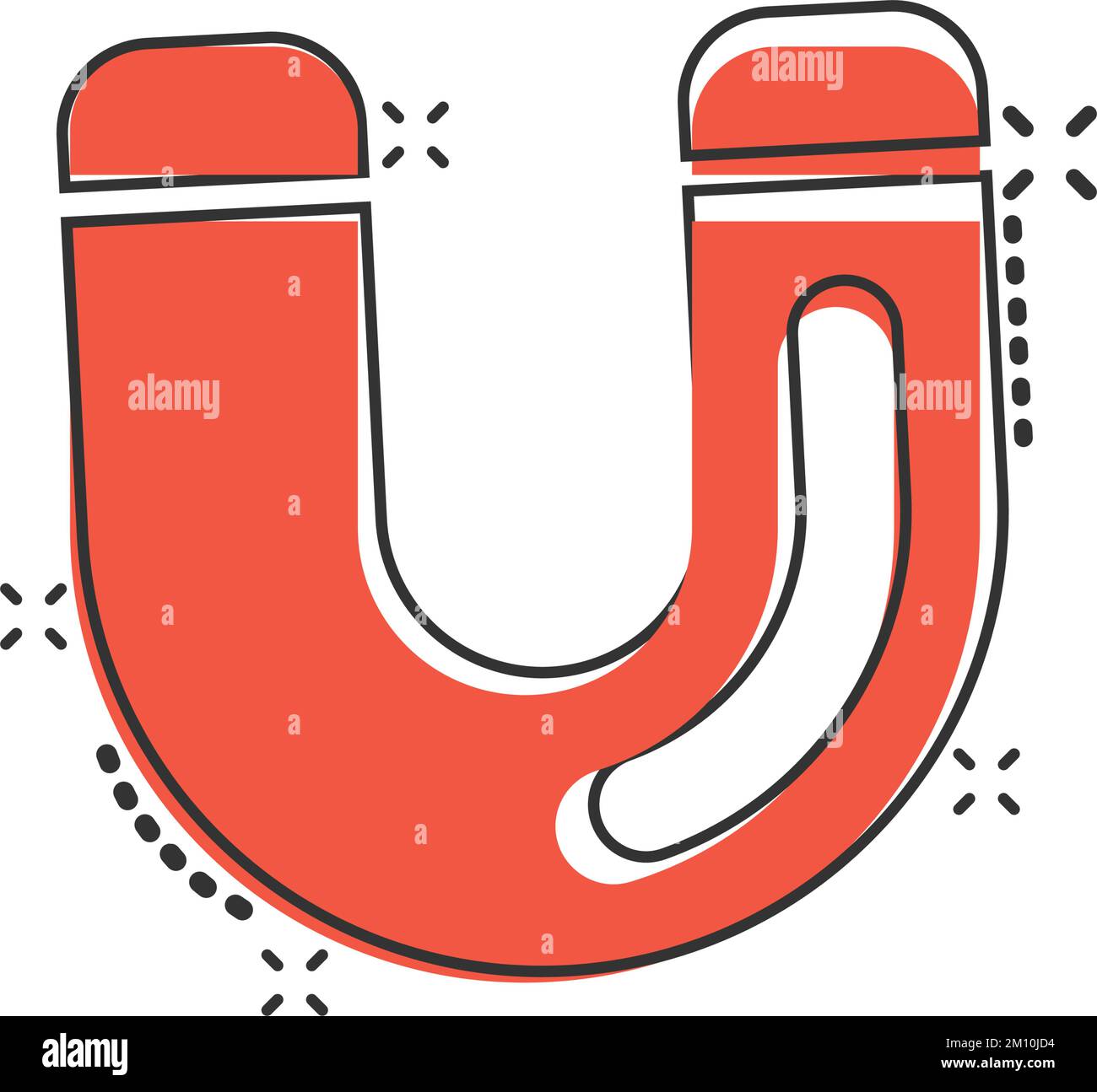 Magnet icon in comic style. Attract cartoon vector illustration on ...